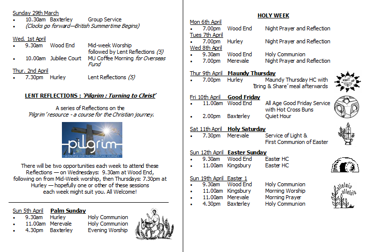 Lent, Holy Week & Easter